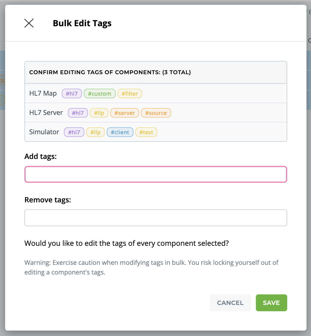 Bulk Editing of Tags | Iguana X Documentation